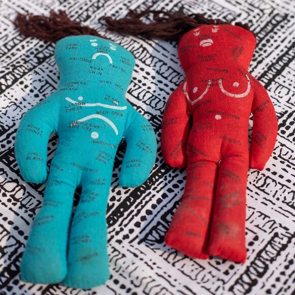 Other | Vintage Voodoo Dolls Witchcraft Hex Spells Stuffed Pin Cushion ...